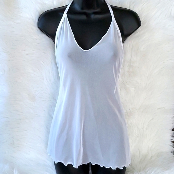 Swim | Sheer Mesh White Halter Bathing Suit Cover Up | Poshmark